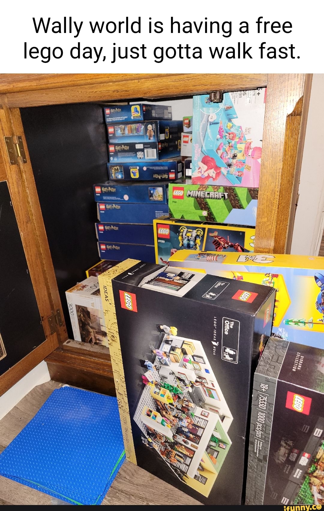 Wally world is having a free lego day, just gotta walk fast. I - iFunny