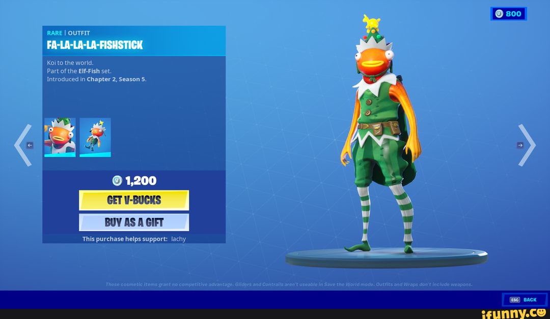 RARE I OUTFIT FA-LA-LA-LA-FISHSTICK Koi to the world Part of the Elf ...