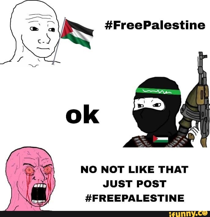 #FreePalestine NO NOT LIKE THAT JUST POST #FREEPALESTINE - iFunny