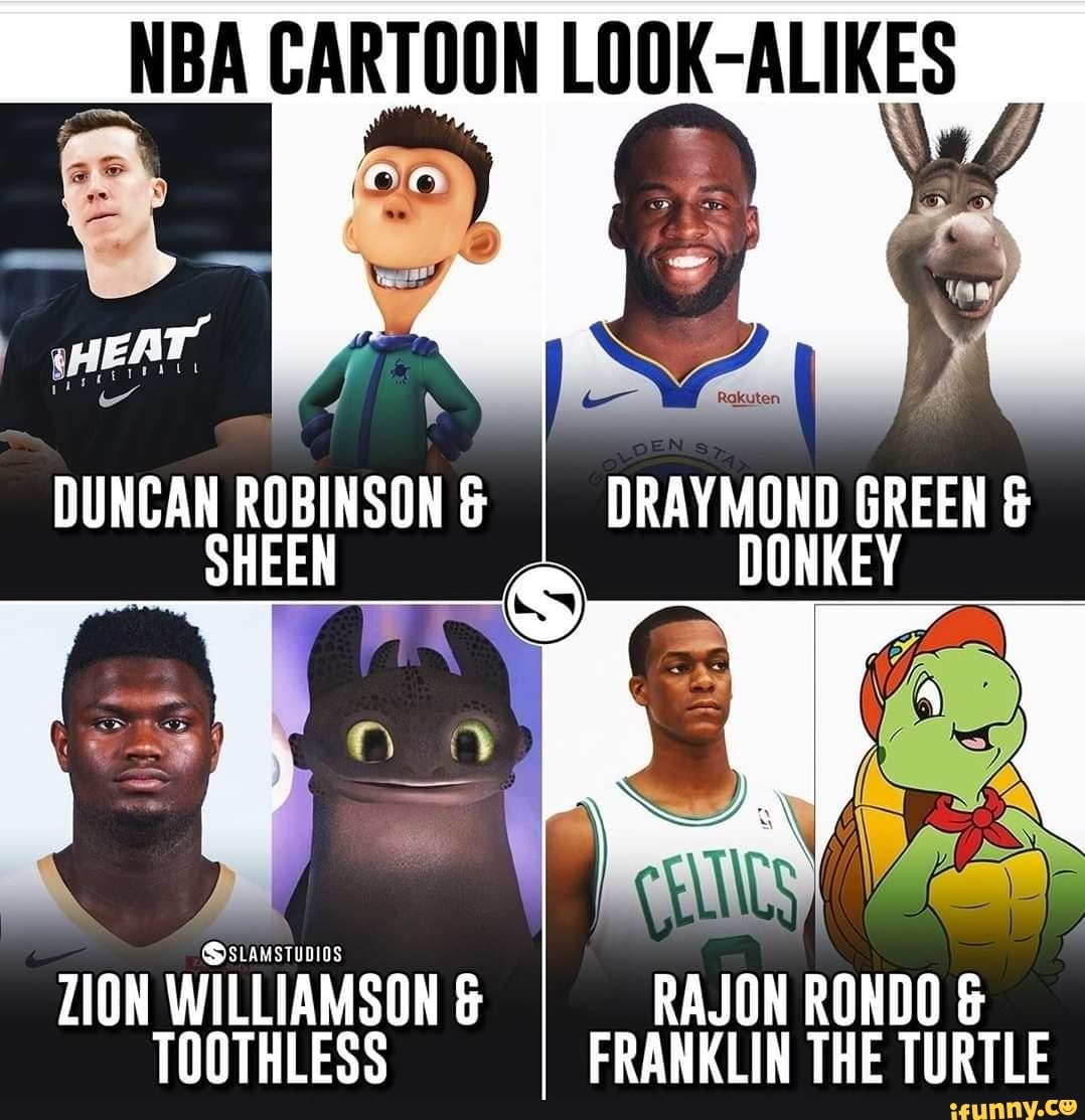 _NBA CARTOON LOOK-ALIKES DUNCAN ROBINSON & SHEEN ZION WILLIAMSON & I ...