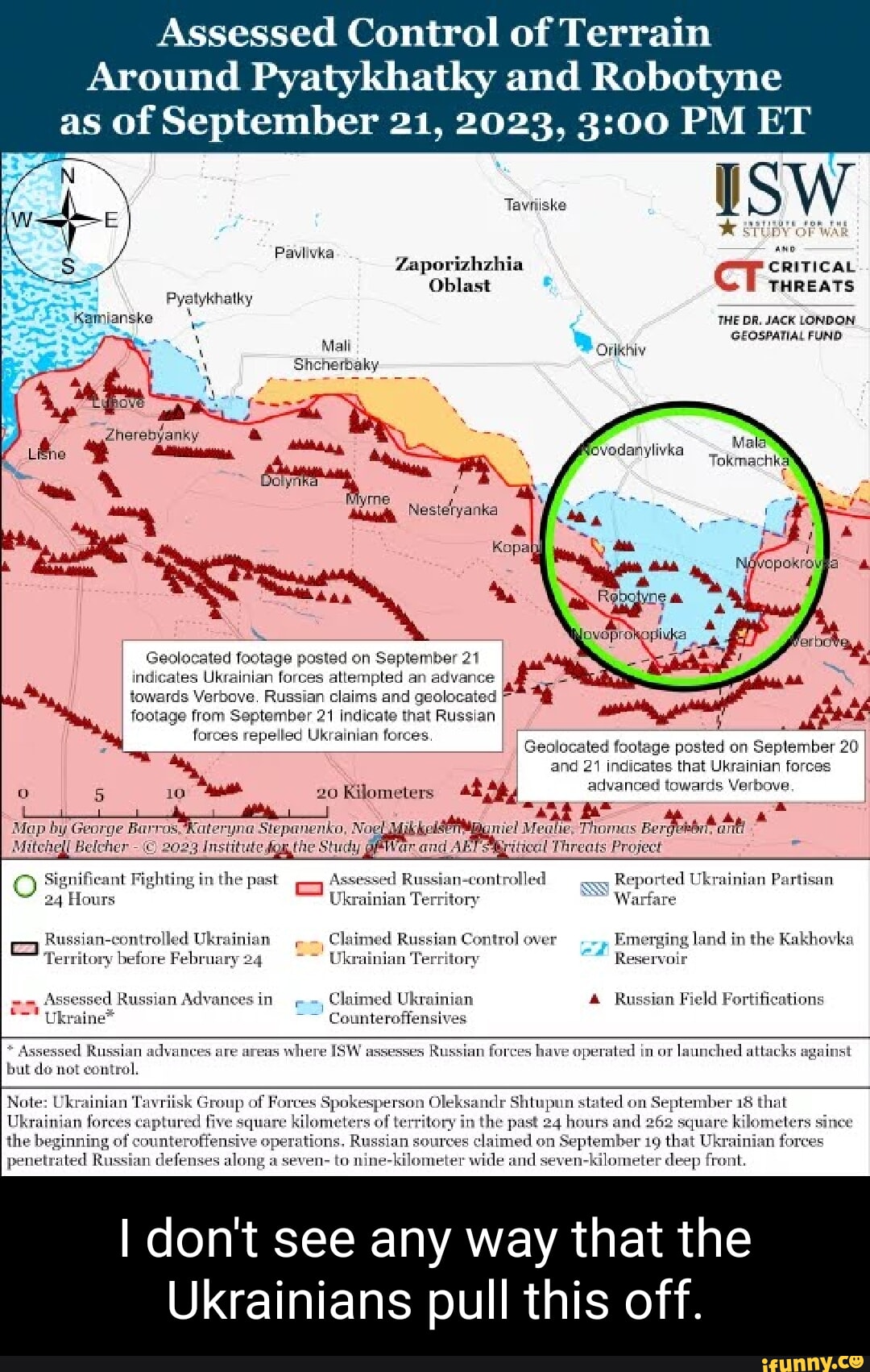 Assessed Control of Terrain Around Pyatykhatky and Robotyne as of ...