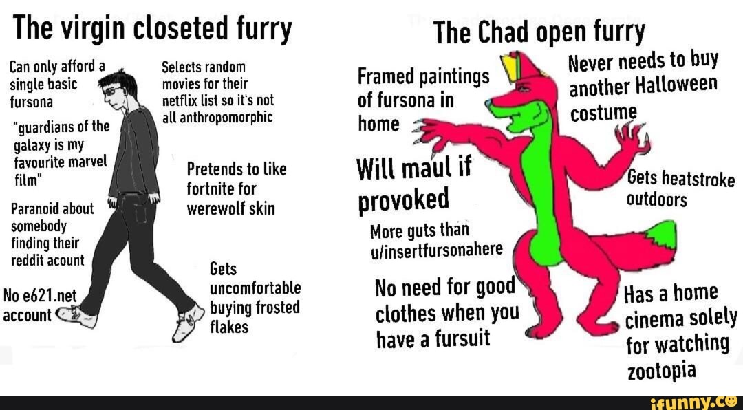 The virgin closeted furry The Chad open furry u ........ rlc in lruw ...