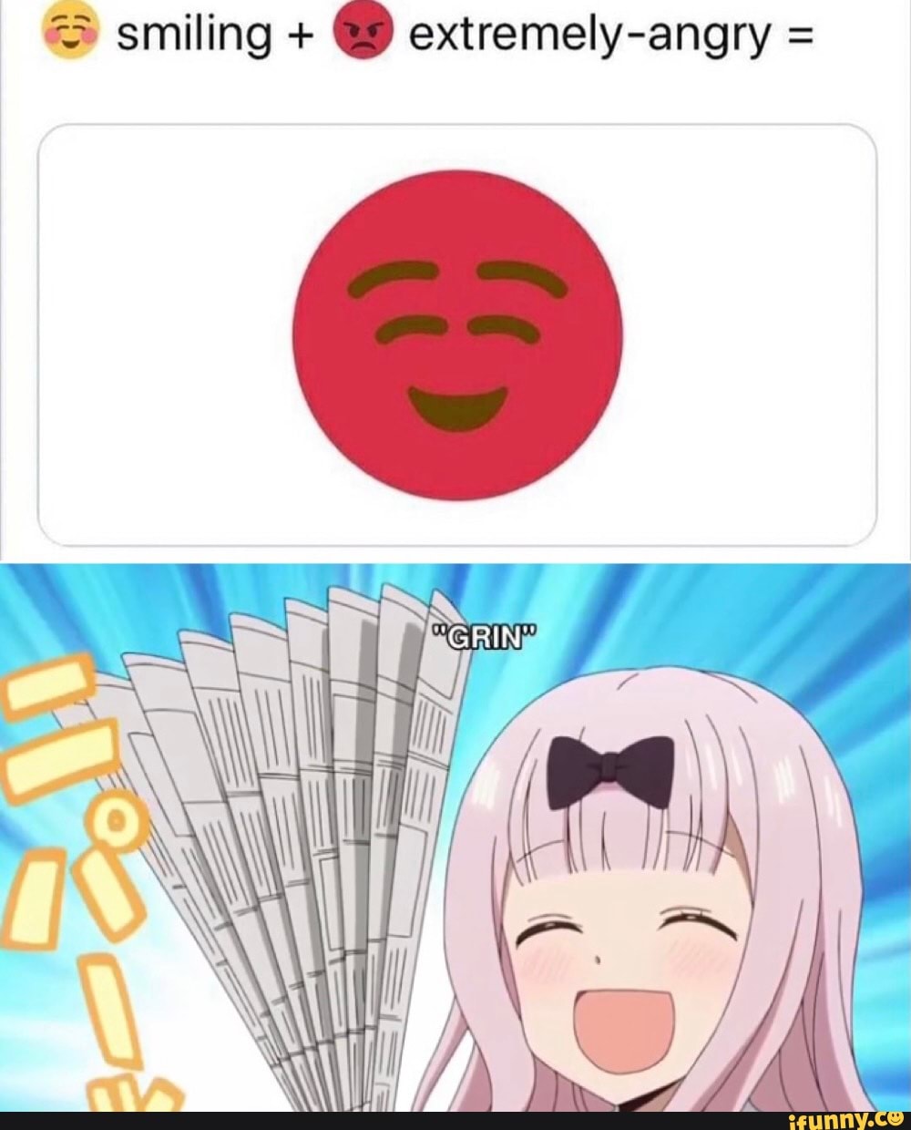 Smiling + @ extremely-angry = "GRIN" ii - iFunny