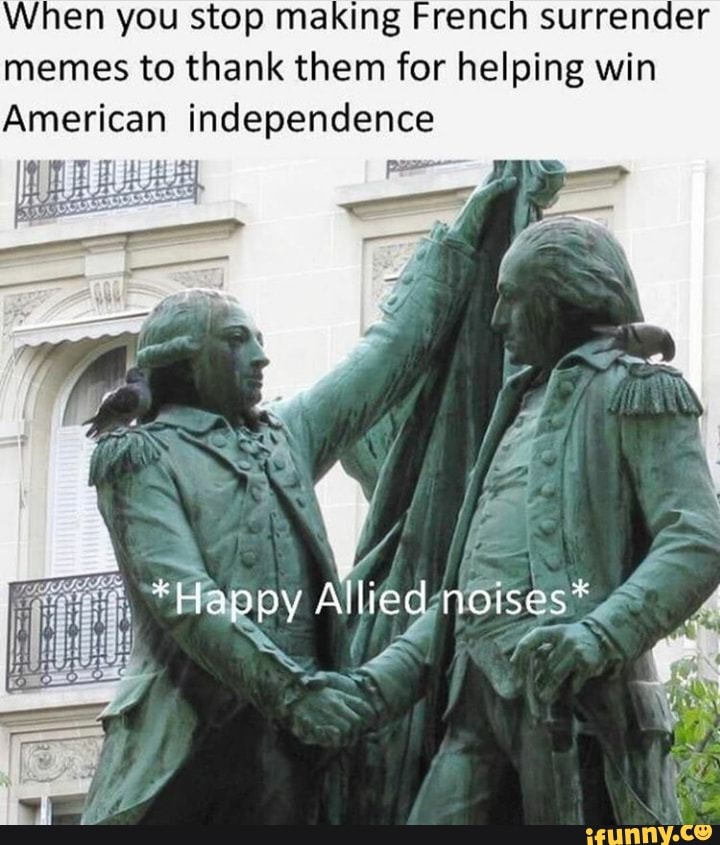 When you stop making French surrender memes to thank them for helping ...
