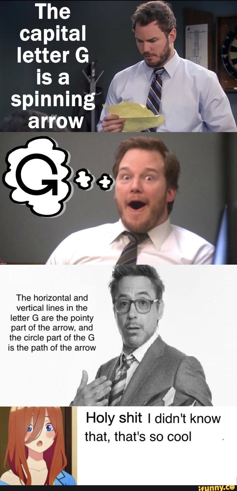 The capital letter G spinning arrow The horizontal and vertical lines ...