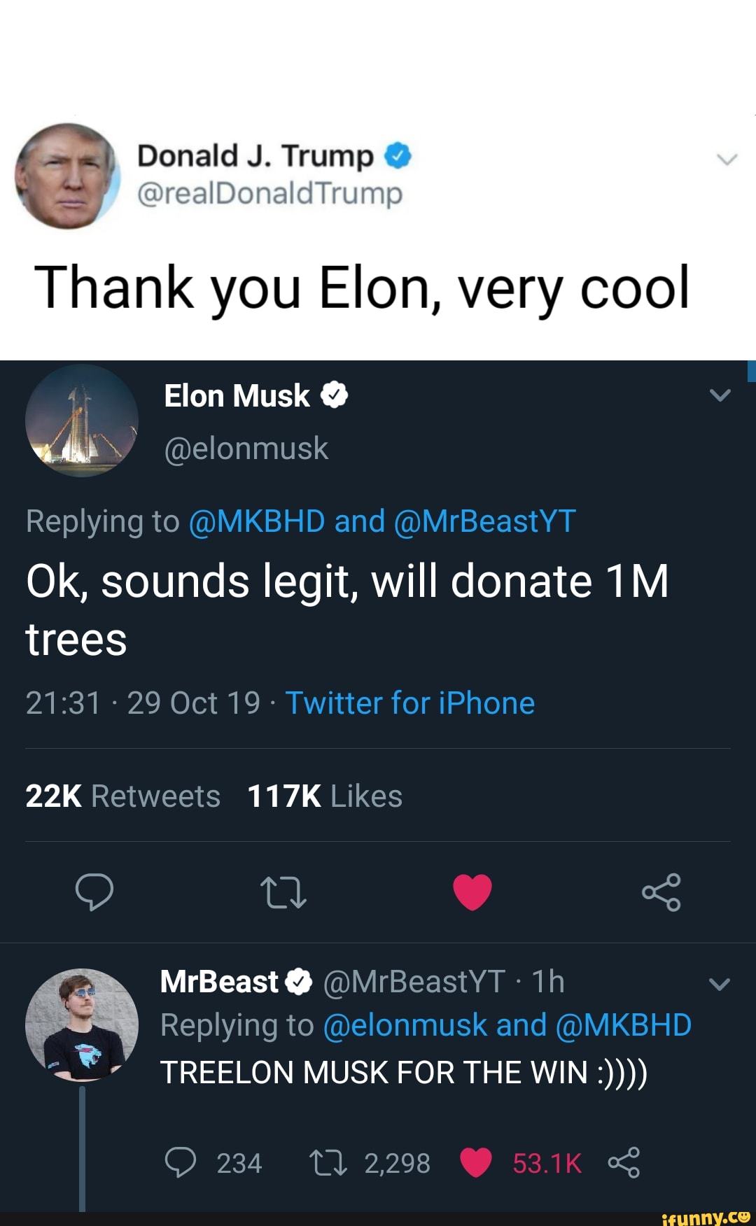 Trees THE :)))) WIN Thank you Elon, very cool TREELON MUSK FOR ...