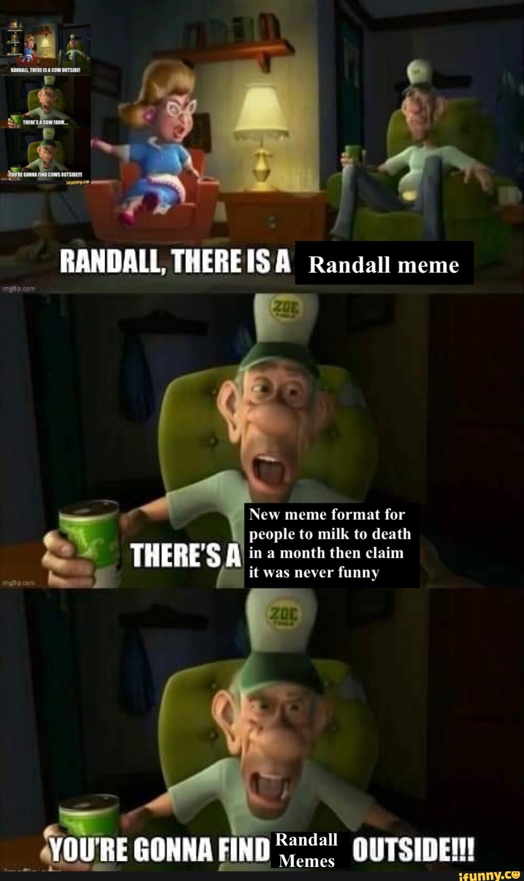 cows RANDALL, THERE iS Randall meme New meme format for people to milk ...