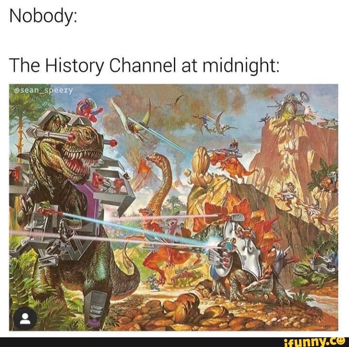 Nobody: The History Channel at midnight: - iFunny