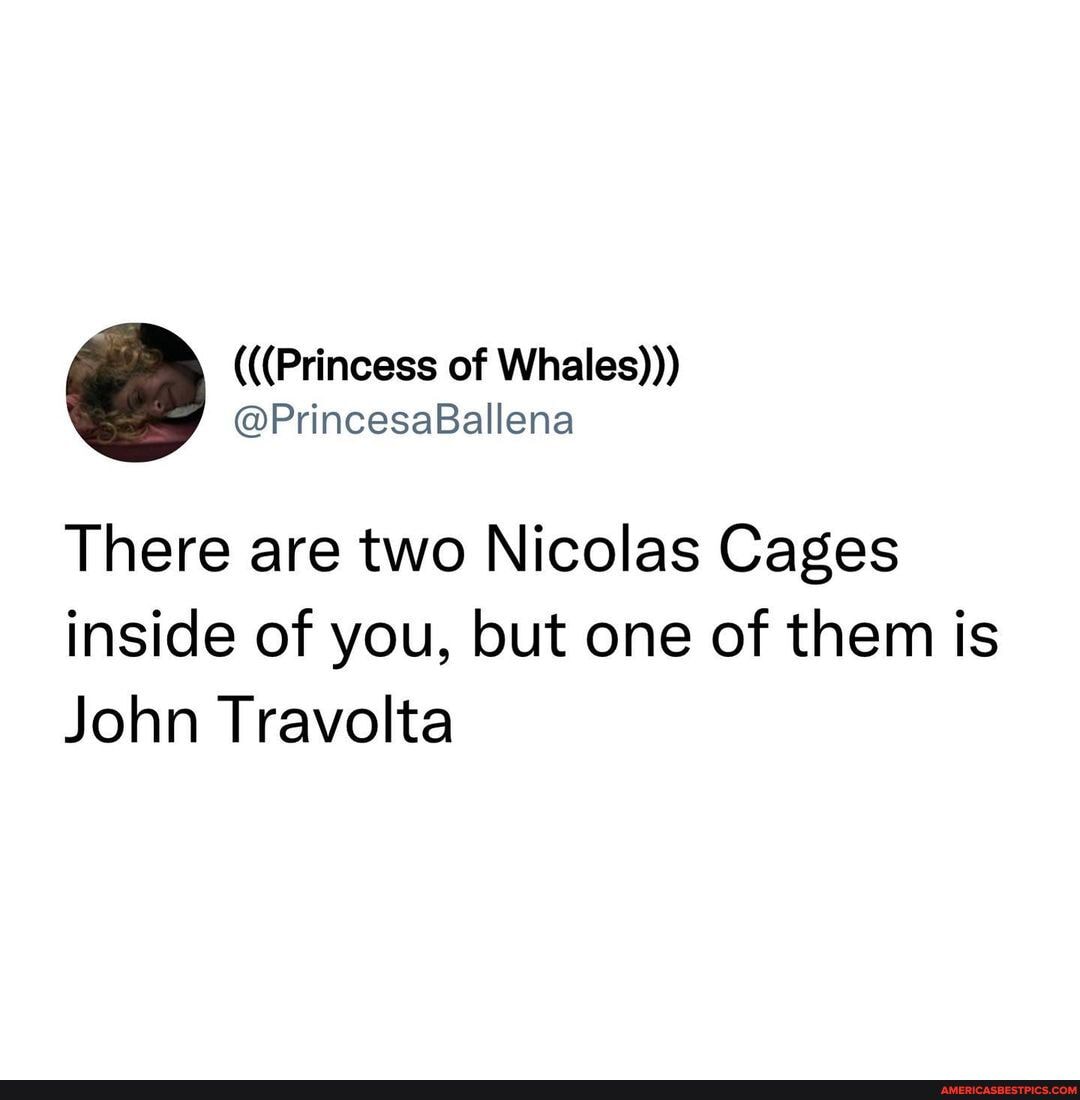 (((Princess of Whales))) @PrincesaBallena There are two Nicolas Cages ...
