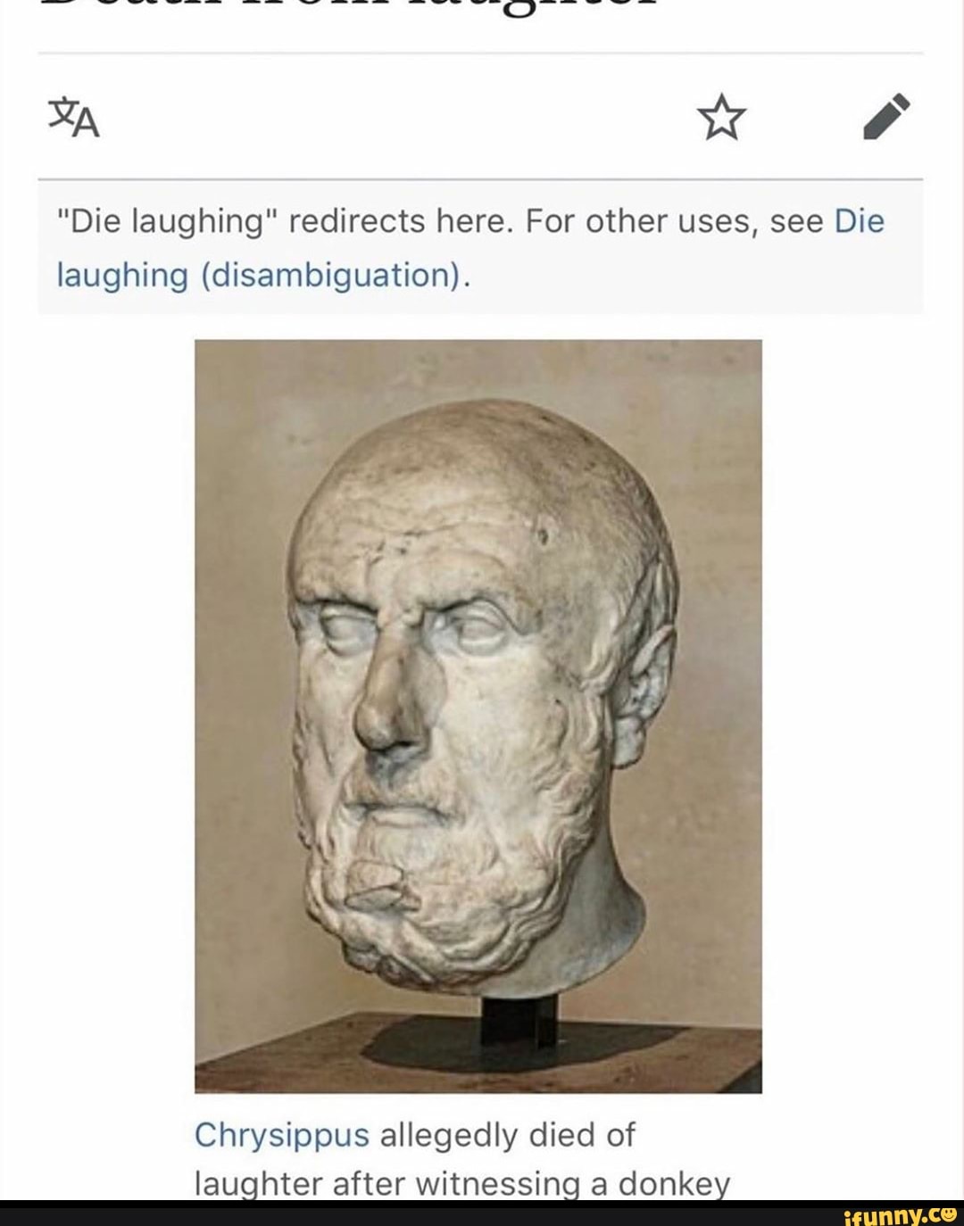 "Die laughing" redirects here. For other uses, see Die laughing ...