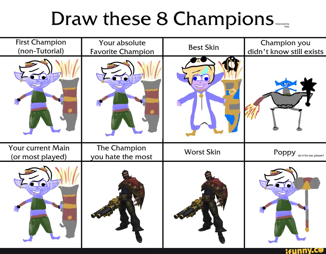First Champion (mon-Tutorial) Your absolute Favorite Champion Draw ...