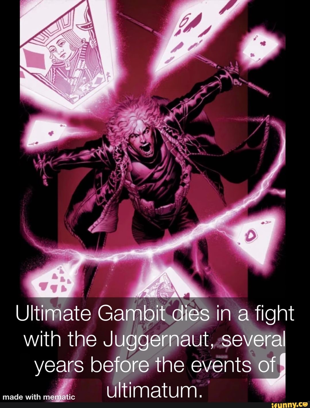 Ultimate Gambit dies in a fight with the Juggernaut, several years ...