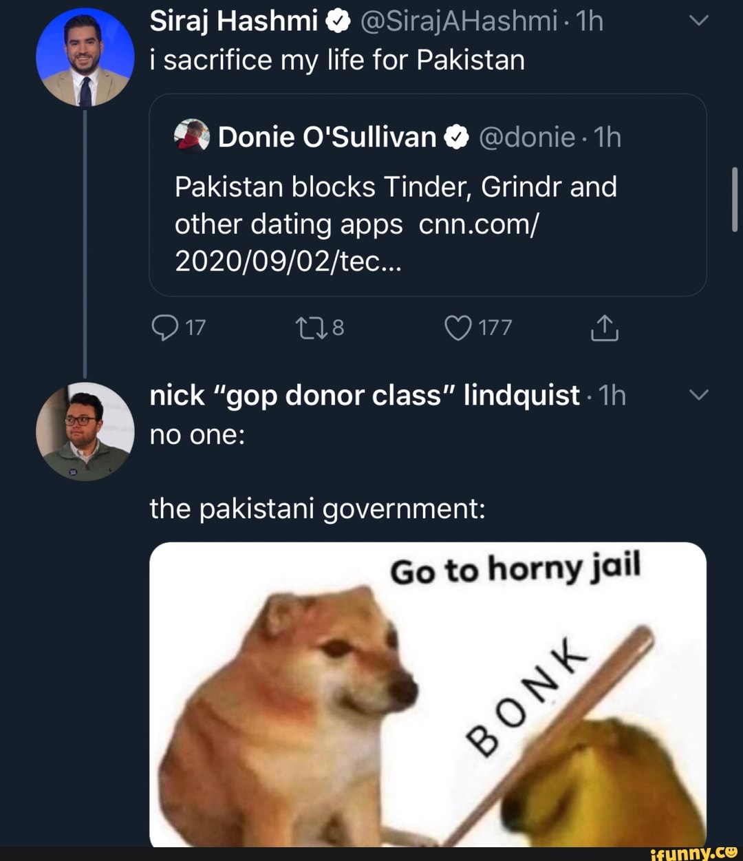 Siraj Hashmi @ @SirajAHashmi- i sacrifice my life for Pakistan Donie O ...