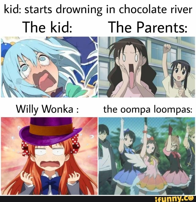 Kick starts drowning in chocolate river The kick The Parents: Willy ...
