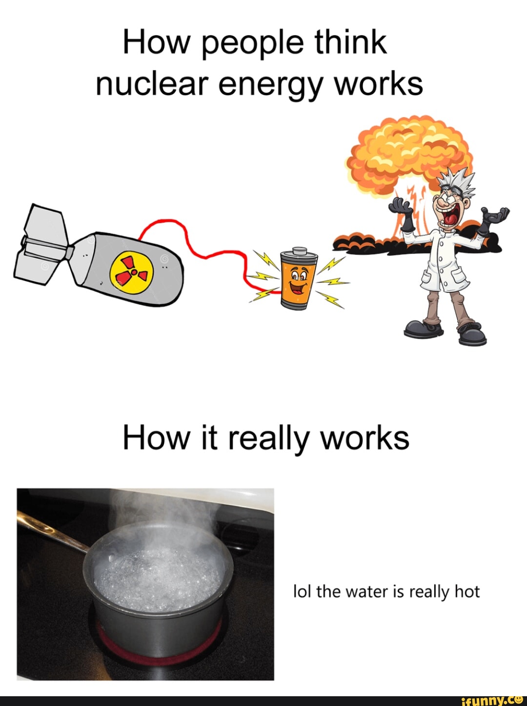 Flow people think nuclear energy works Flow really works lol the water ...