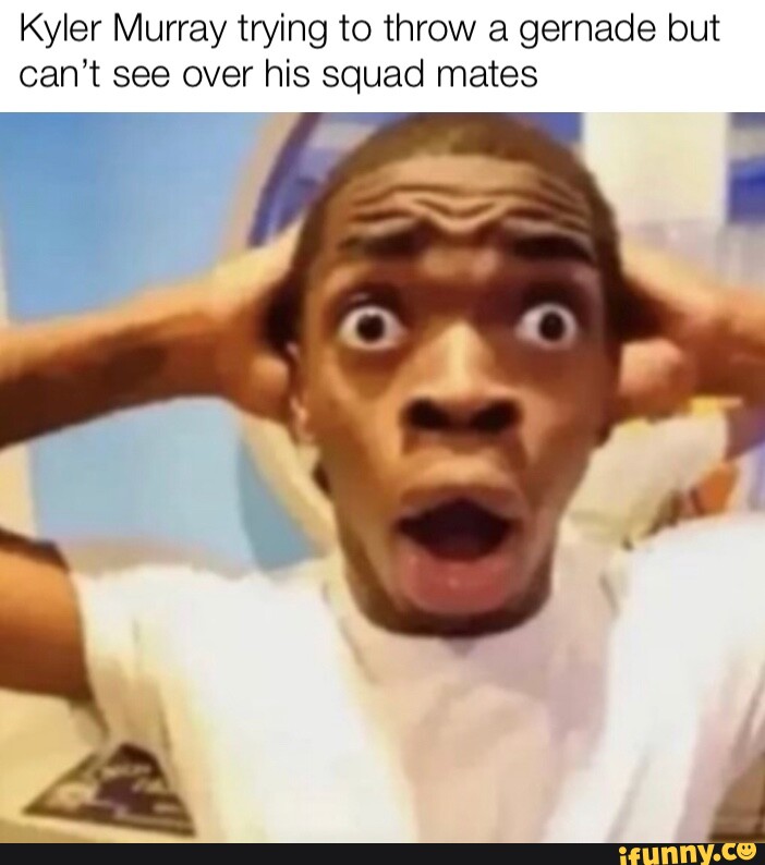 Kyler Murray trying to throw a gernade but can't see over his squad ...