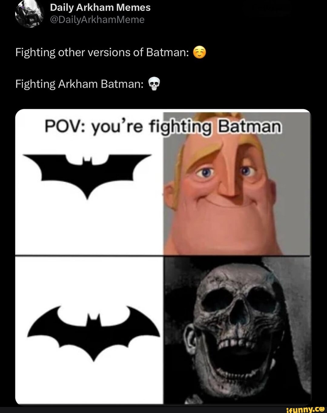 Daily Arkham Memes Fighting other versions of Batman: Fighting Arkham ...