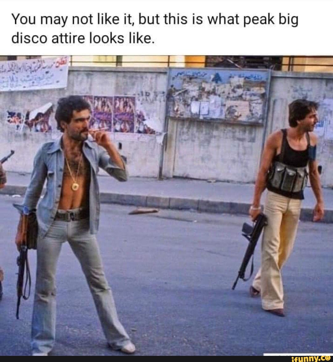 You may not like it, but this is what peak big disco attire looks like ...