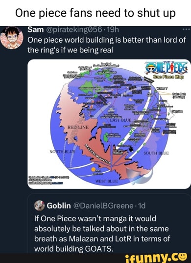 One piece fans need to shut up Sam @pirateking One piece world building ...