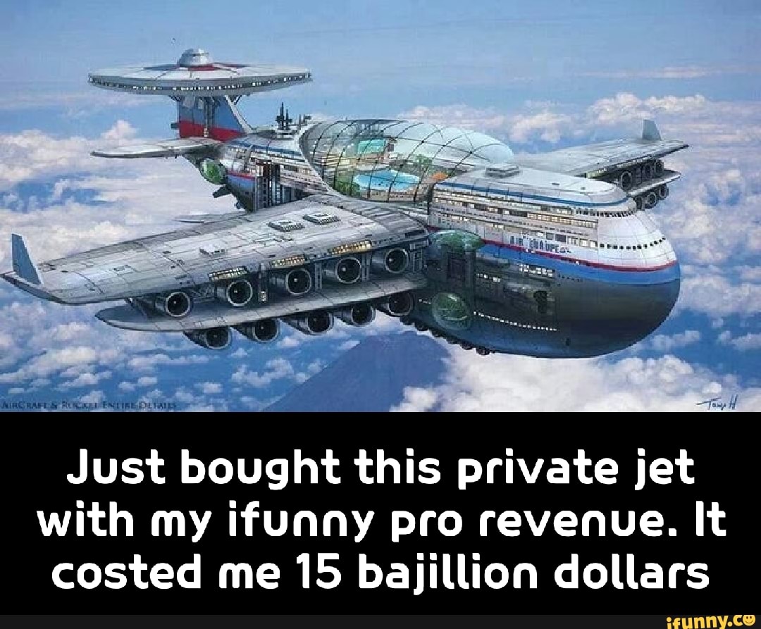 Just bought this private jet with my ifunny pro revenue. It costed me ...