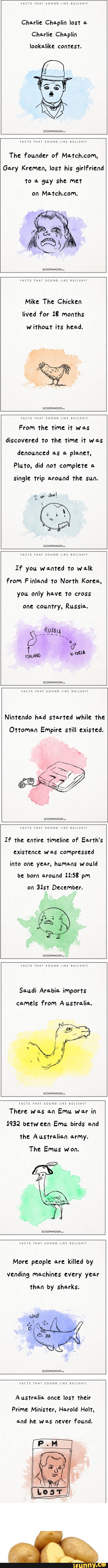 FACTS THAT SOUND LIKE BULLSHIT Charlie Chaplin lost Charlie Chaplin ...