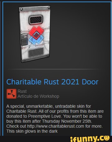 Charitable Rust 2021 Door special, unmarketable, untradable skin for ...