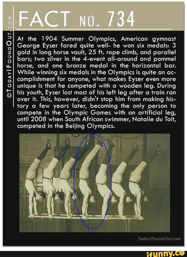 ©TopaylFounpOut At the 1904 Summer Olympics, American gymnast George ...