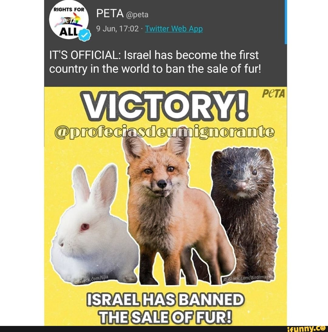 PETA @peta Jun, Tw tier Web IT'S OFFICIAL: Israel has become the first ...