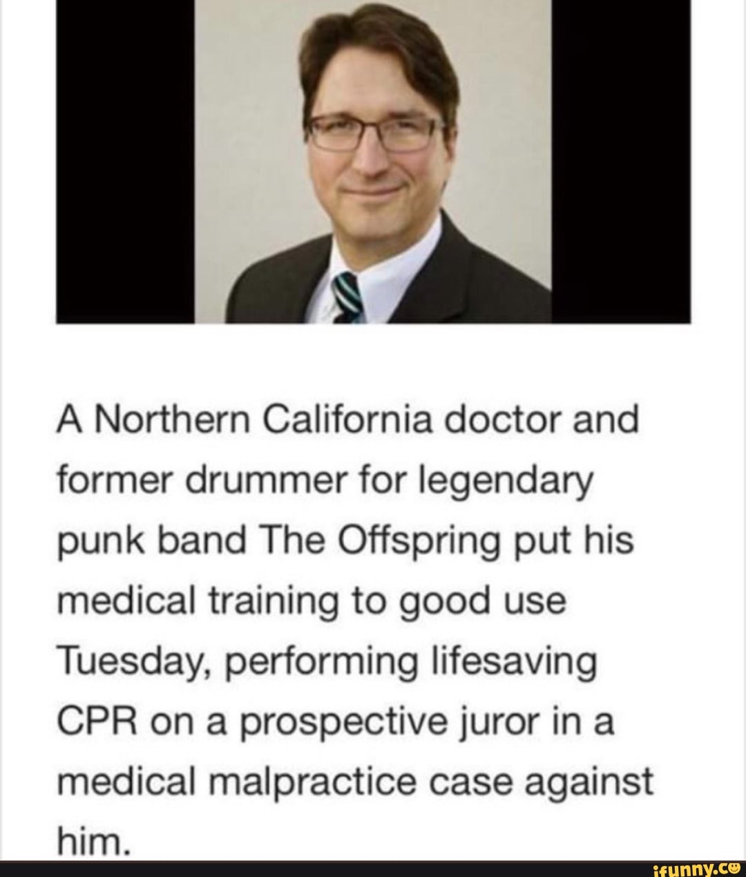 A Northern California doctor and former drummer for legendary punk band ...