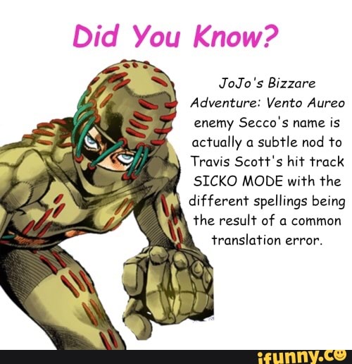 Did You Know? JoJo ‘5 Bizzare Adventure; Vento Áureº enemy Seccn's name ...