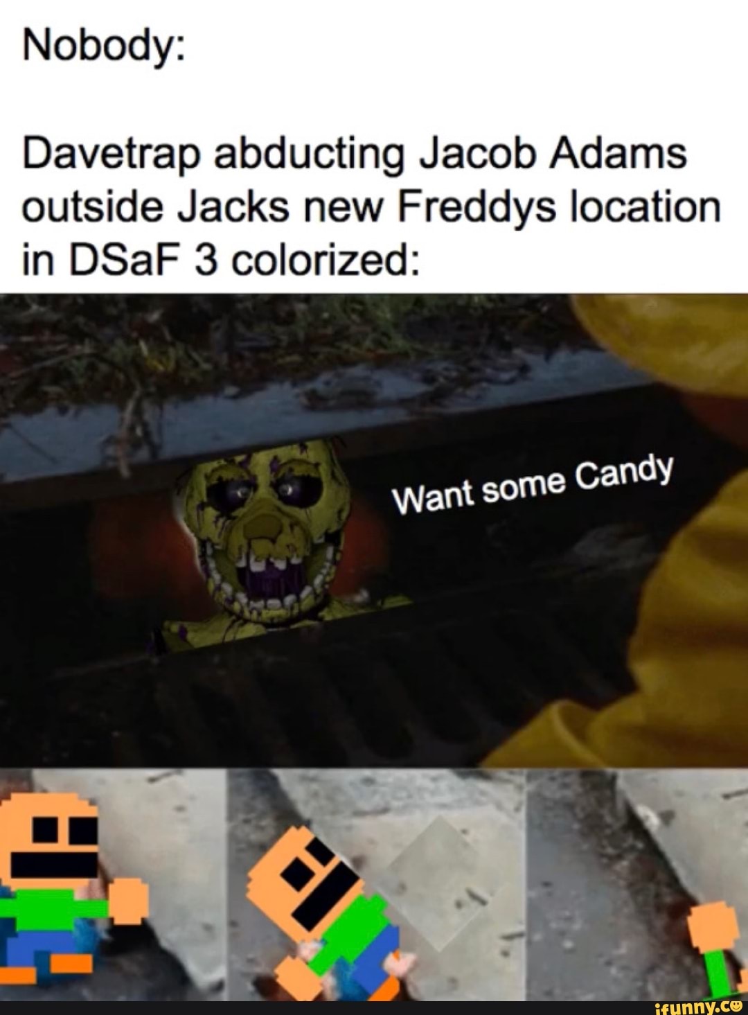 Davetrap abducting Jacob Adams outside Jacks new Freddys location in ...