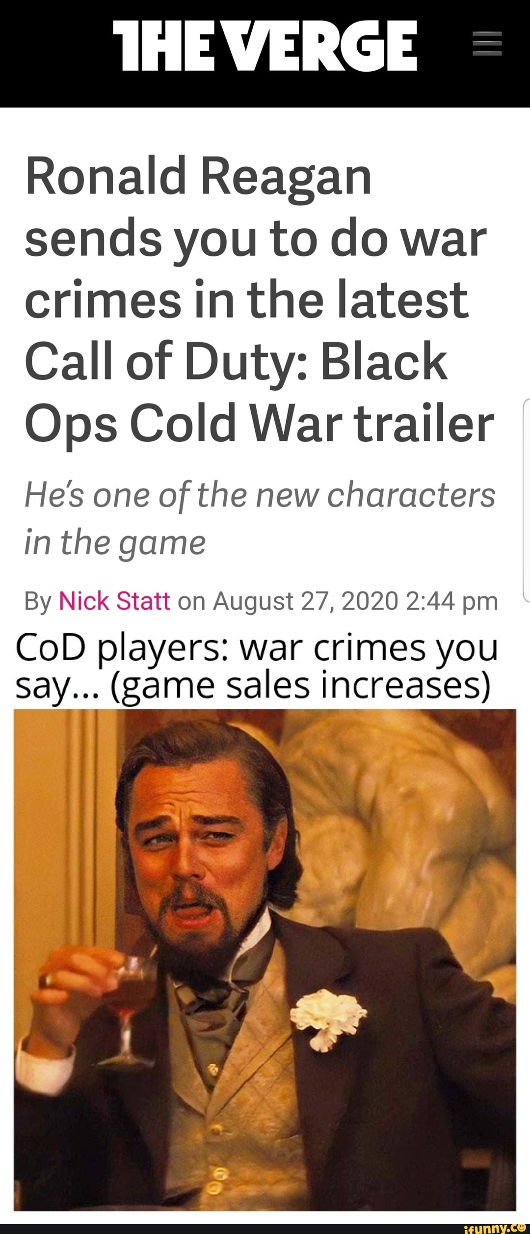 THE VERGE Ronald Reagan sends you to do war crimes in the latest Call ...