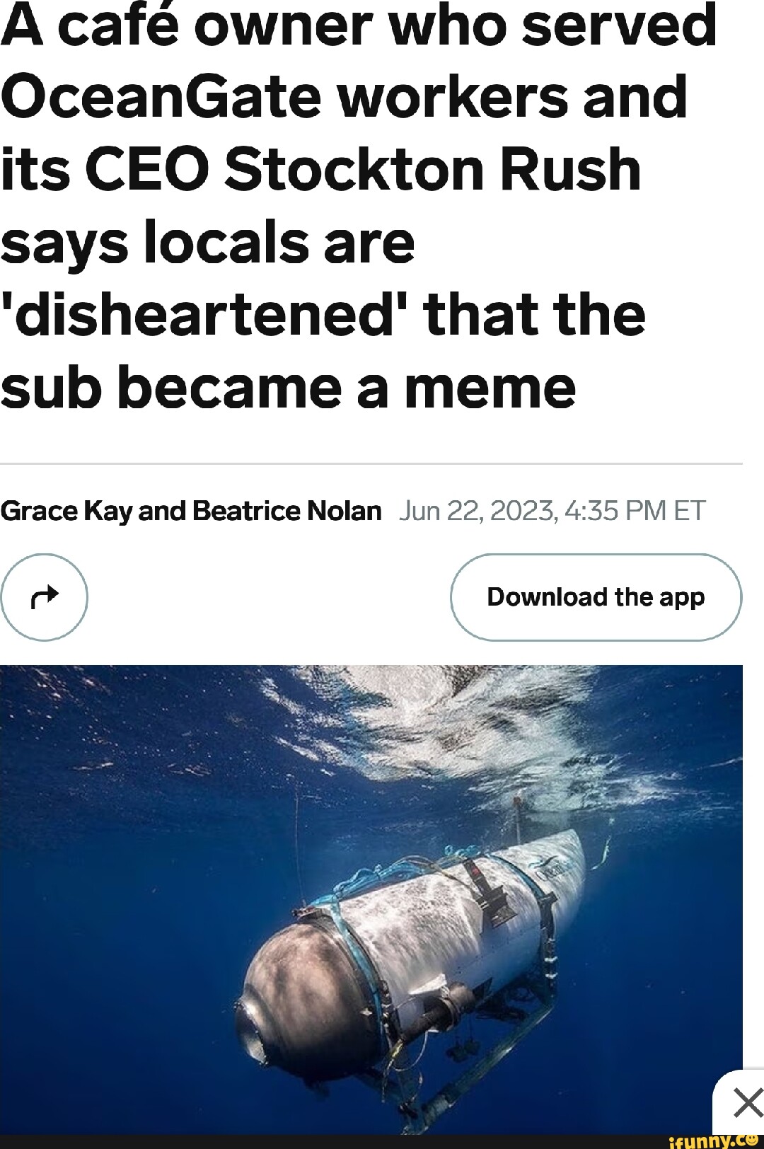 A cafe owner who served OceanGate workers and its CEO Stockton Rush ...