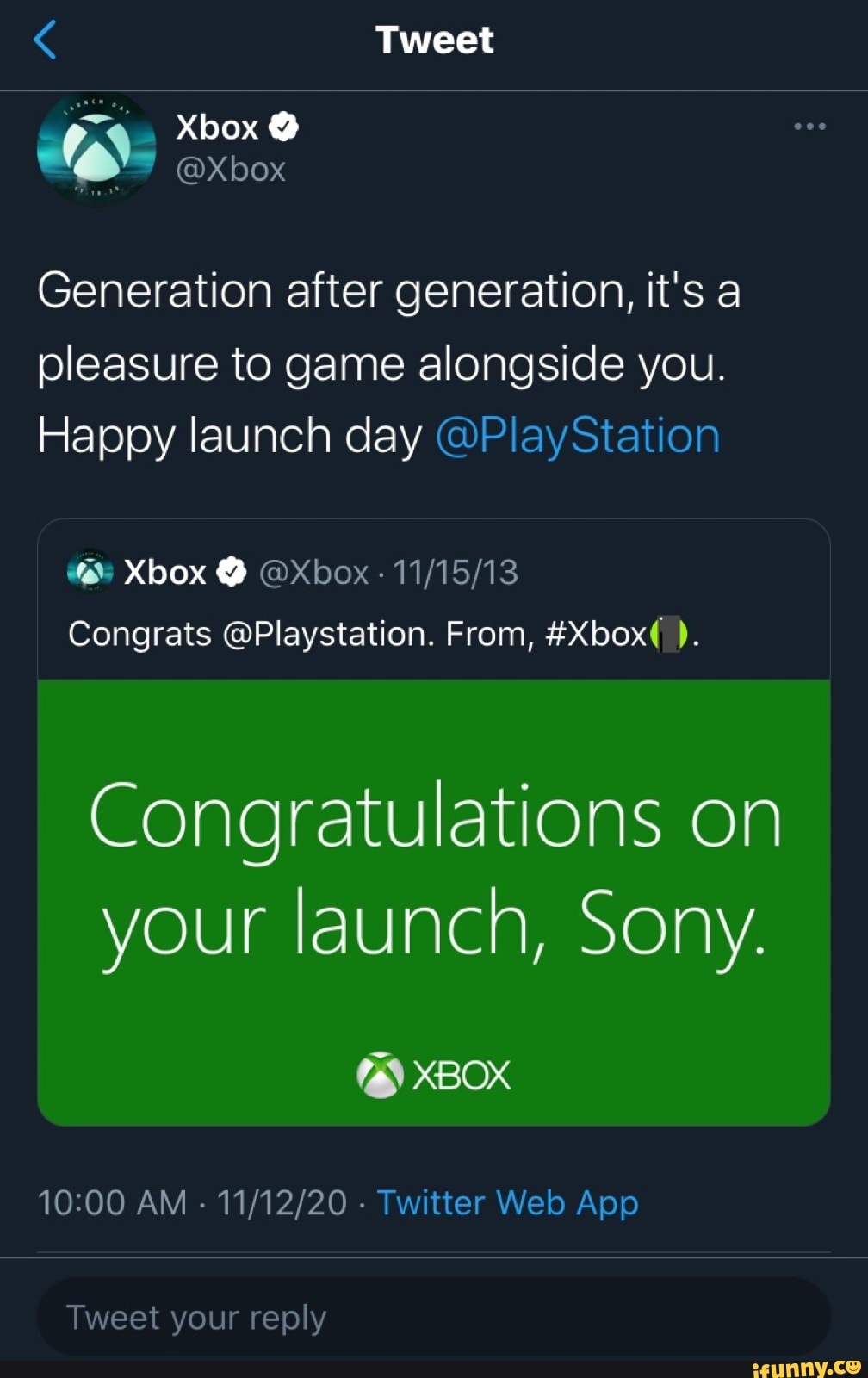 Tweet Xbox @Xbox Generation after generation, it's a pleasure to game ...