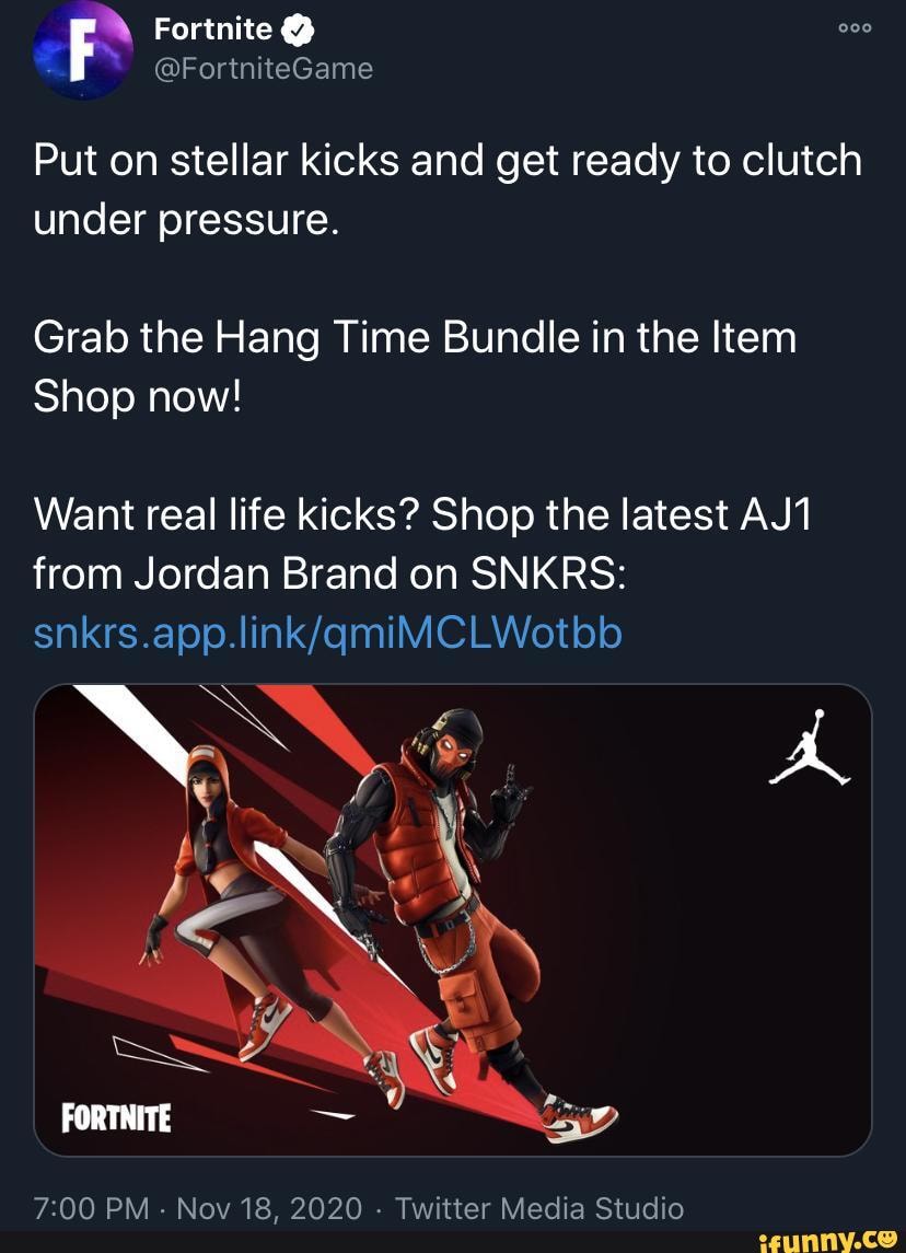 @FortniteGame Put on stellar kicks and get ready to clutch Fortnite ...