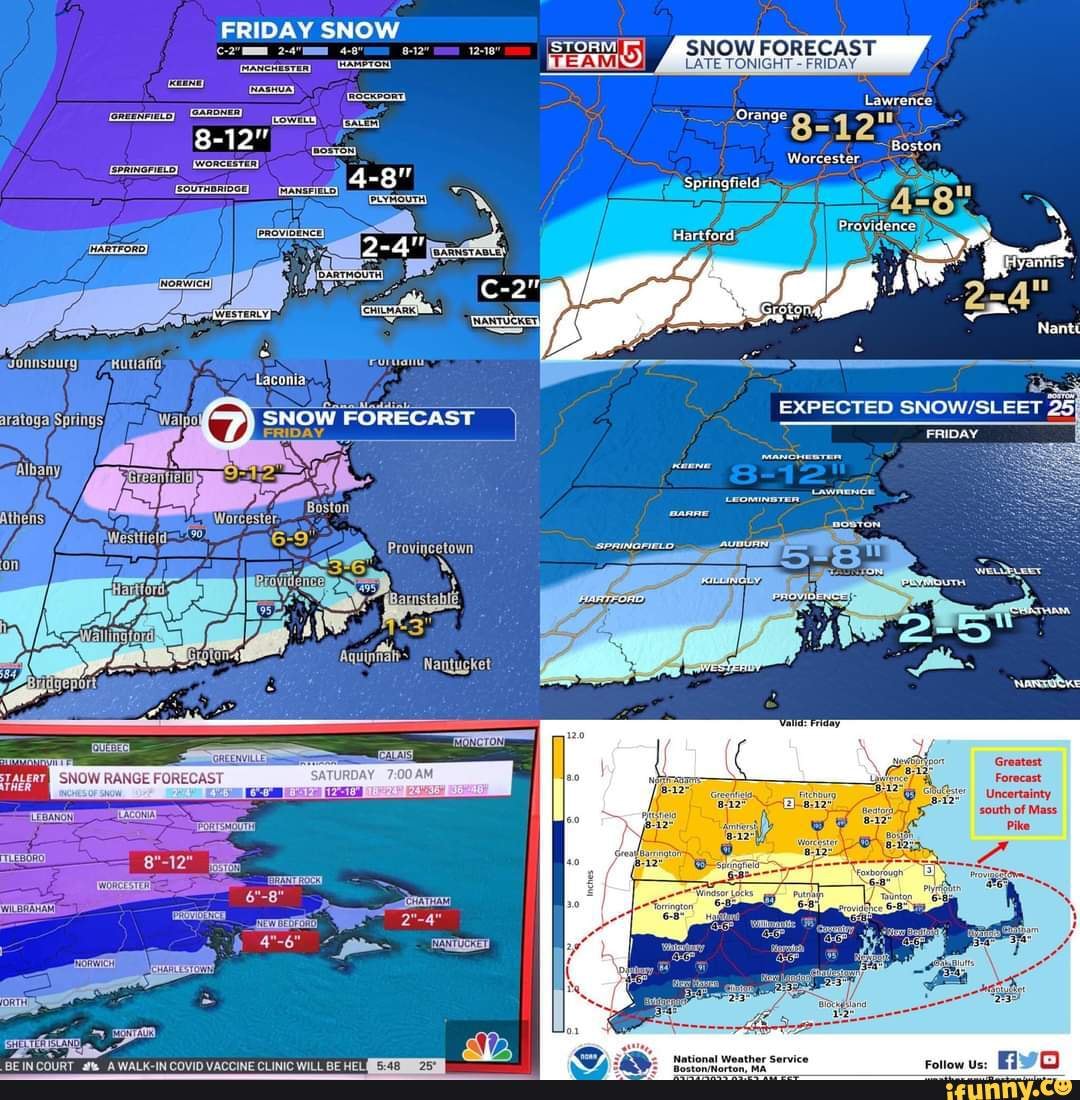 FRIDAY SNOW SNOW FORECAST LATE TONIGHT FRIDAY Orange Worcester Gr ...