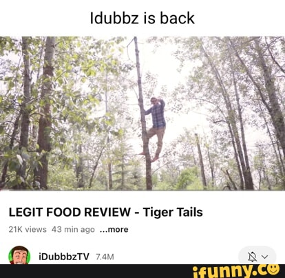 Idubbz is back LEGIT FOOD REVIEW - Tiger Tails A) Re views 43 min ago ...