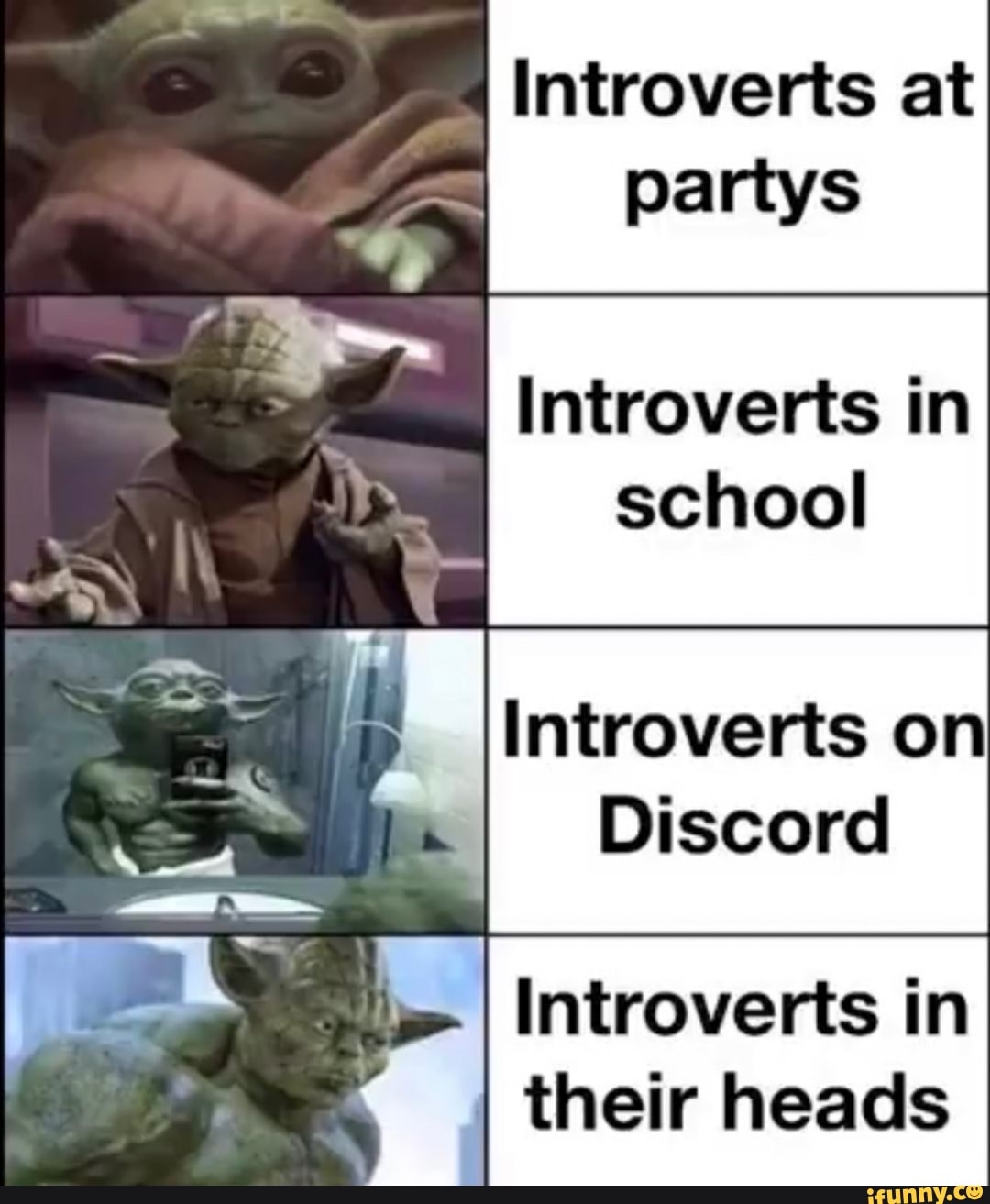 Introverts at partys Introverts in school Introverts on Discord ...