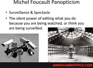 Michel Foucault Panopticism Surveillance & Spectacle The silent power ...