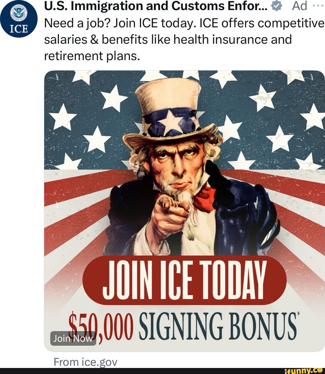 U.S. Immigration and Customs Enfor... & Ad I Need a job? Join ICE today ...