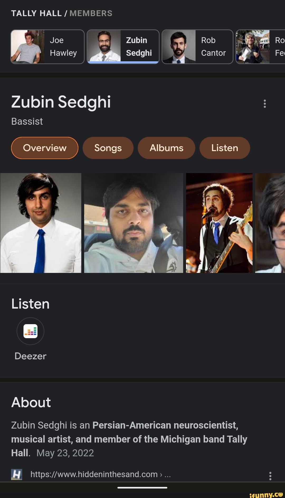 TALLY HALL / MEMBERS " Joe Zubin I Rob Ro Hawley Sedghi Cantor 'Le Fe ...