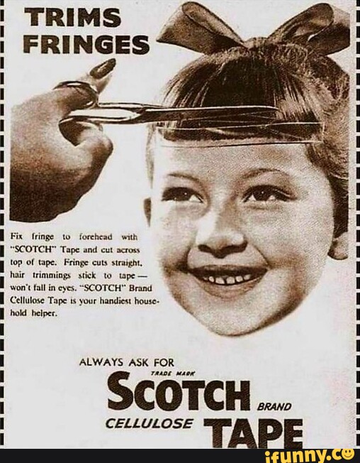 TRIMS FRINGES fringe forehead with Tape and cut across top of tape ...