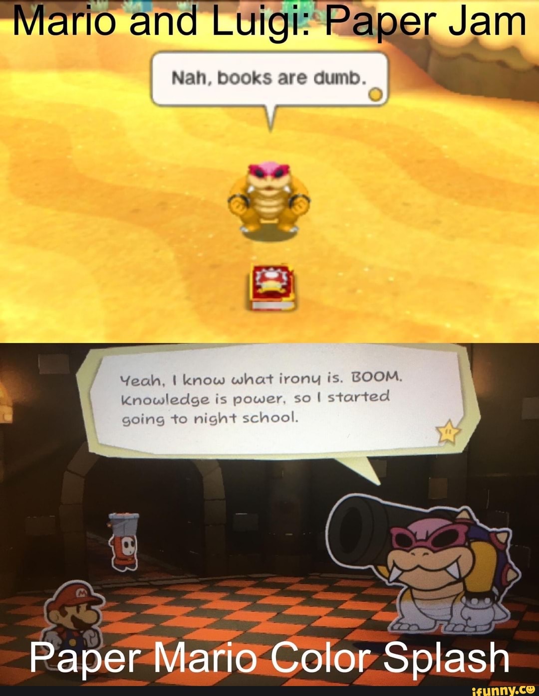 'Wario and Luigi: Paper Jam I y Yeah, I know what irony is. BOOM ...