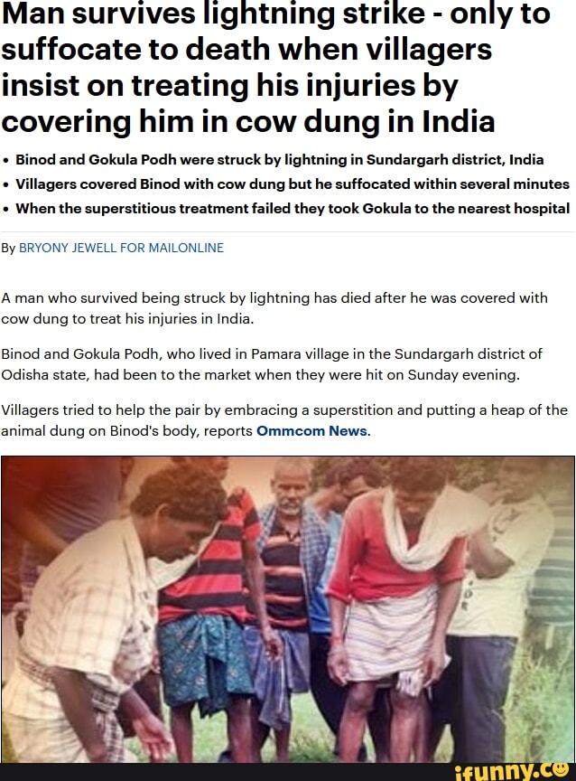 Man survives lightning strike - only to suffocate to death when ...