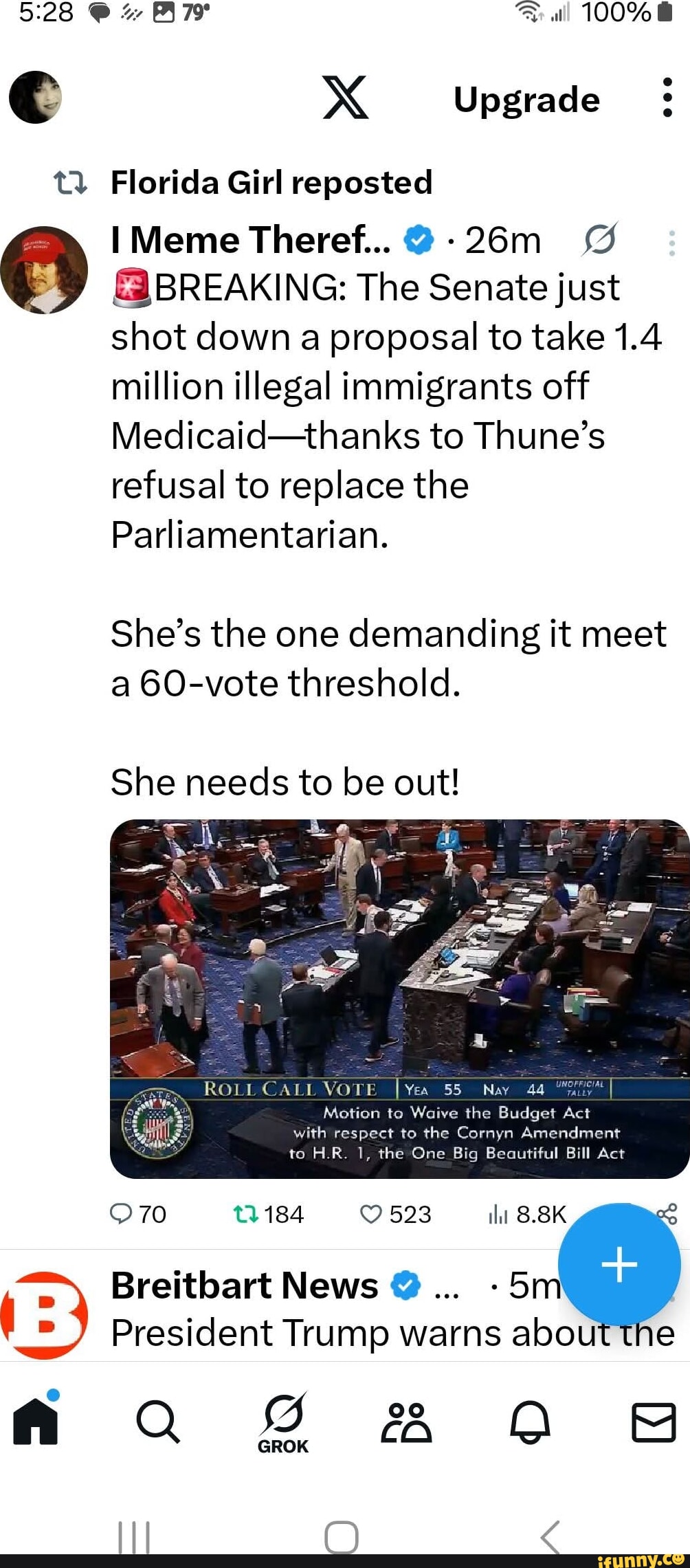 Ty @ % 100% xX Upgrade Florida Girl reposted I Meme BREAKING: The ...