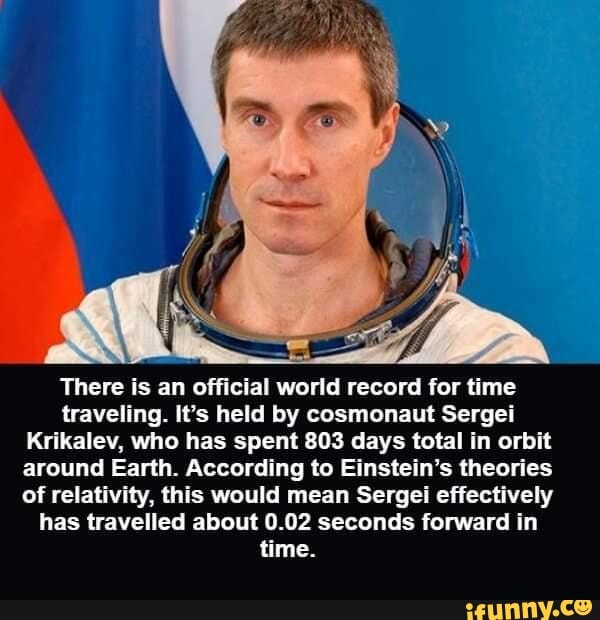 There is an official world record for time traveling. It's held by ...