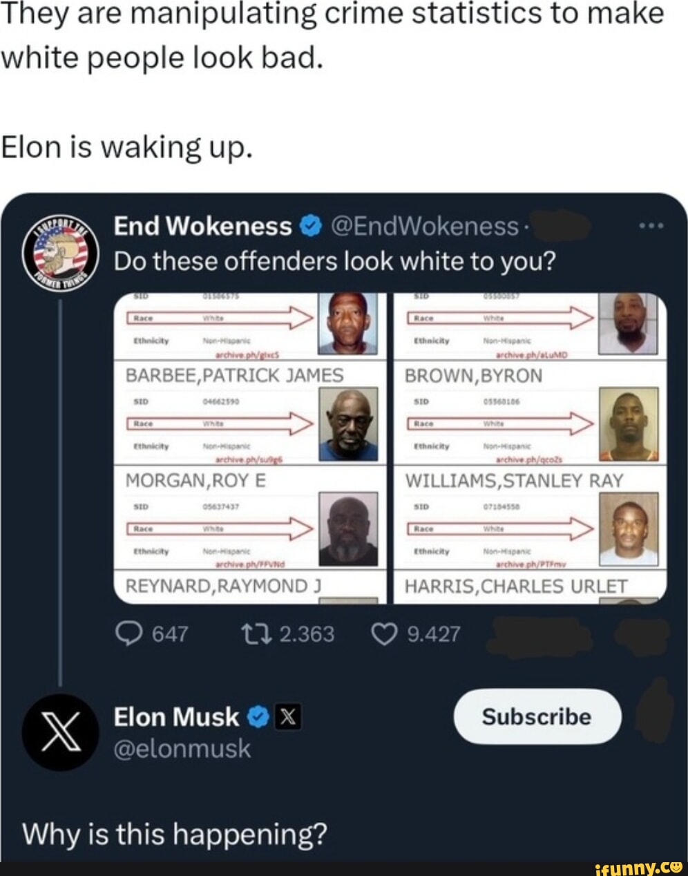 They are Manipulating crime statistics to make white people look bad ...
