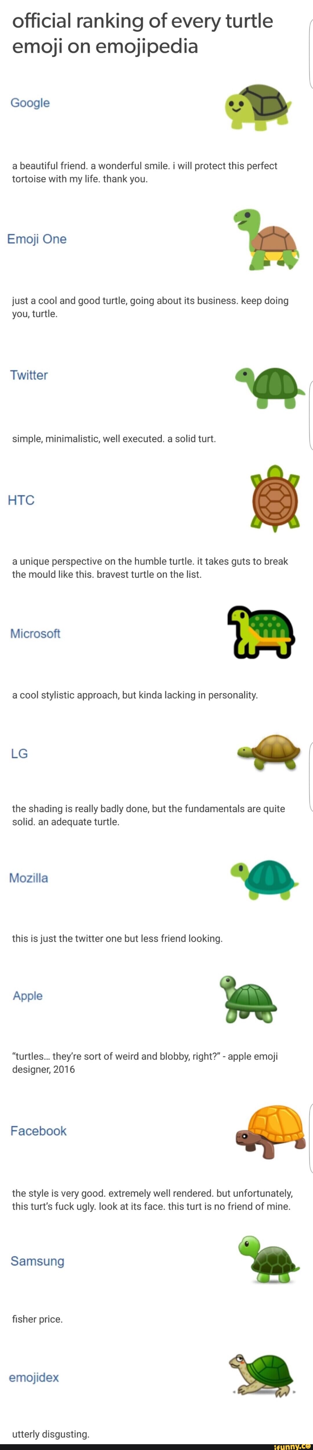 Official ranking of every turtle « emoji on emojipedia a beautiful ...