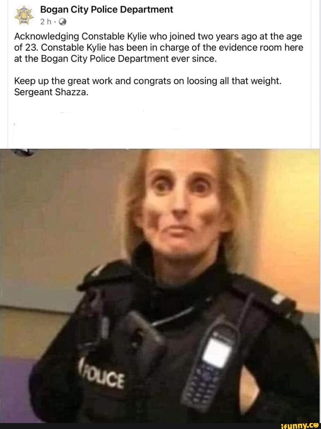 Bogan City Police Department Acknowledging Constable Kylie who joined ...