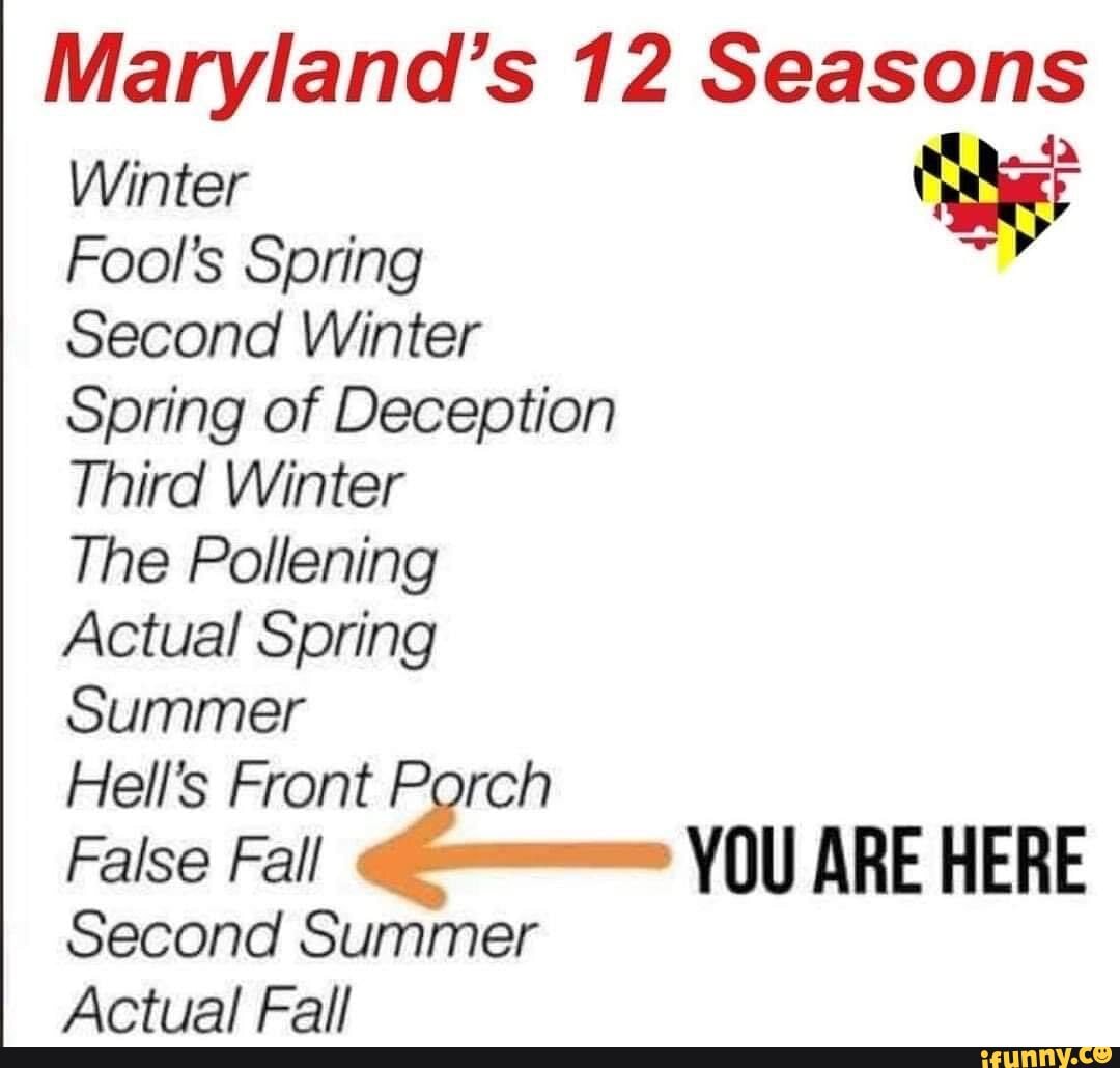 Maryland's 12 Seasons Winter hs: Fool's Spring Second Winter Spring of ...
